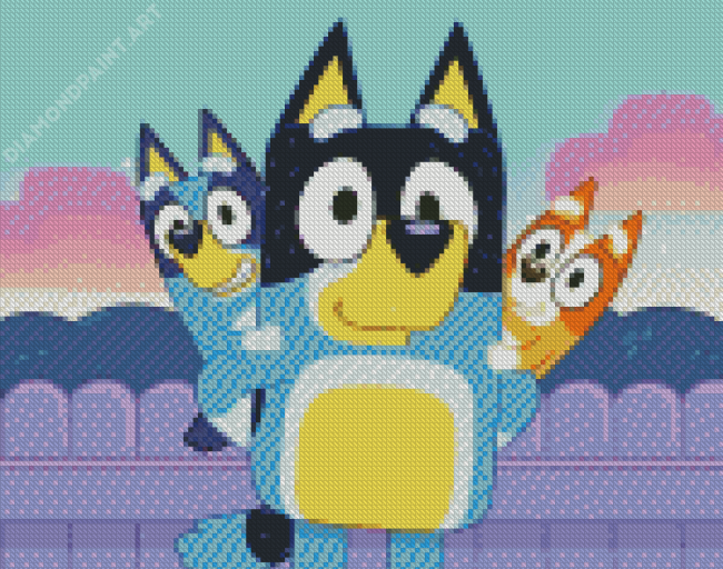 Bluey And The Babies - 5D Diamond Painting - DiamondPaint.art