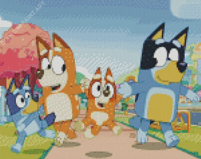 Bluey Characters - 5D Diamond Paintings - DiamondPaint.art